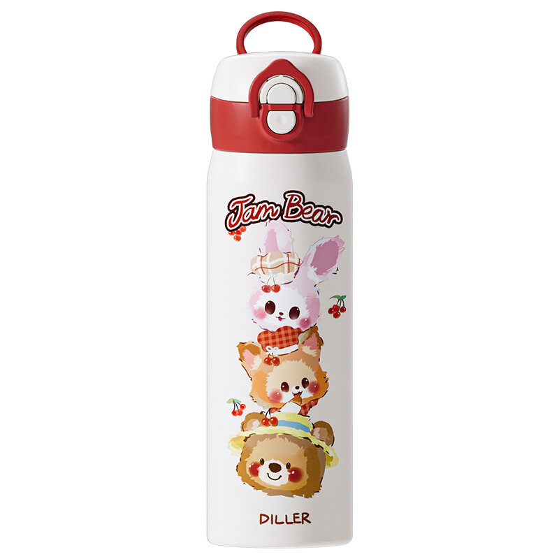 Термос-бутылка вакуумная Jam Bear, объем 480 мл, нержавеющая сталь, Diller, D9370-480