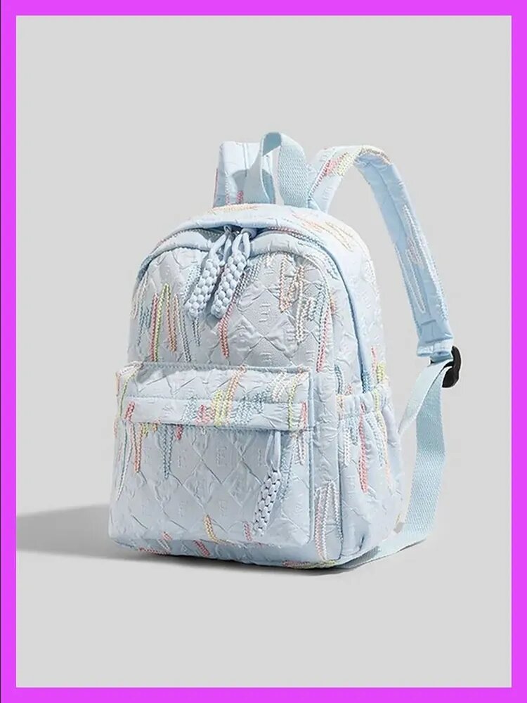 Y2K Рюкзак женский светло-синий из оксфорд нейлона, 27x31x12 см, вес 280 г