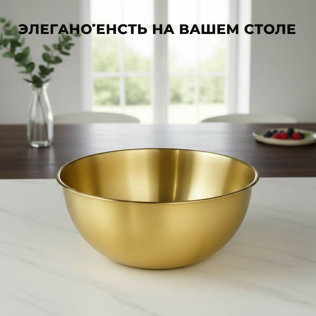Кухонные миски Shiny Kitchen золотистый цвет 2.5 л комплект 4 шт