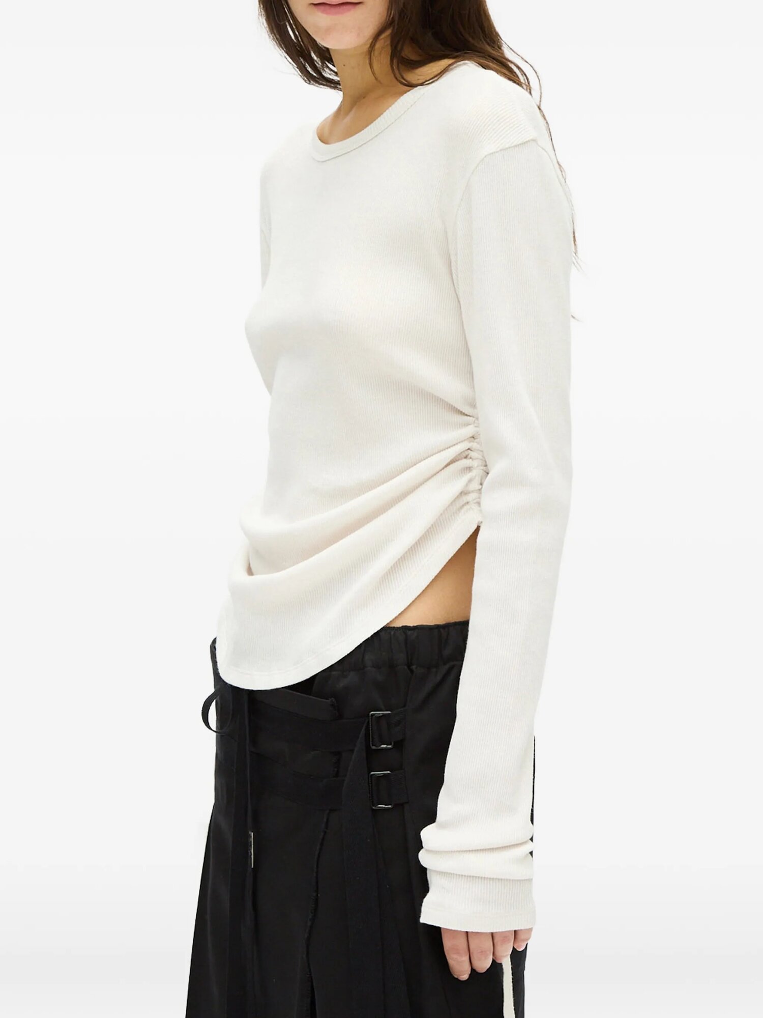 Футболка Ann Demeulemeester, размер 42, бежевый/белый — фото 1