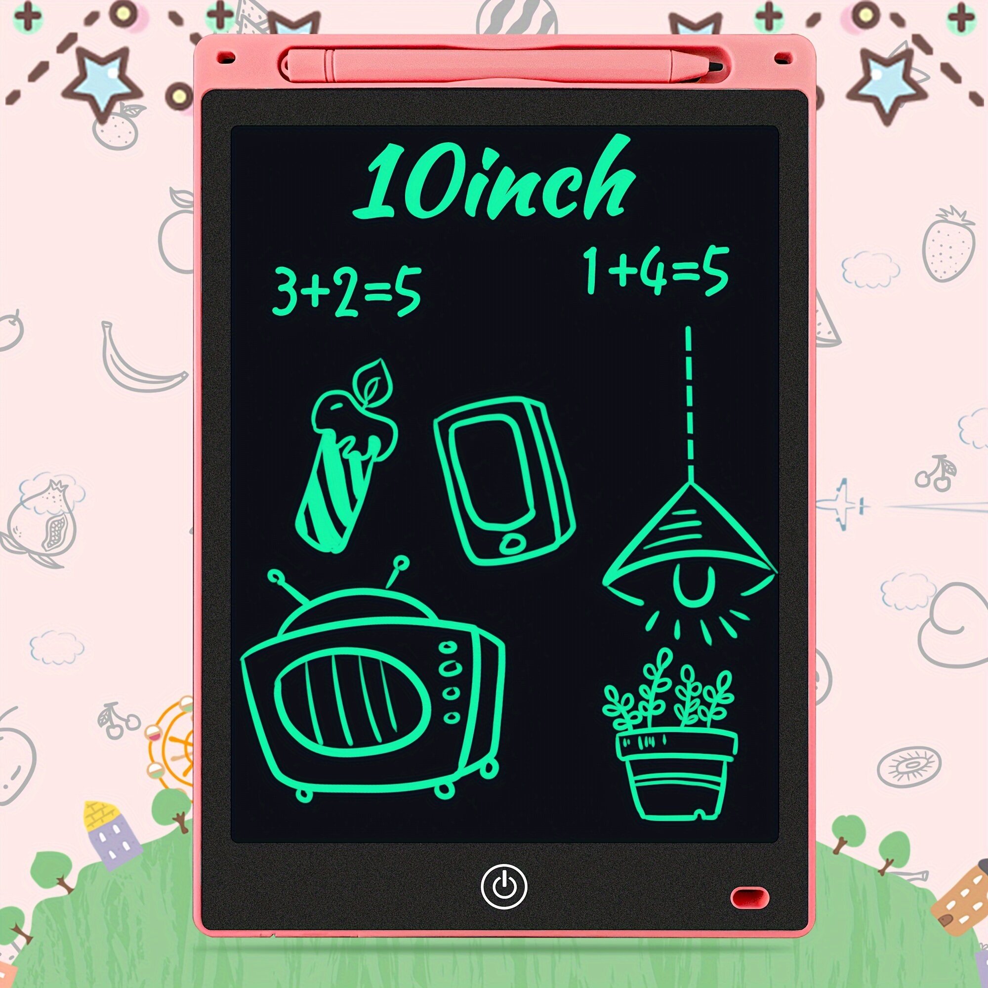 Детская LCD-доска для рисования, 10 дюймов (25,4 см), одноцветный экран, розовый цвет, многоразовая, стираемая, для мальчиков и девочек от 3 лет, развивающая игрушка, идея подарка