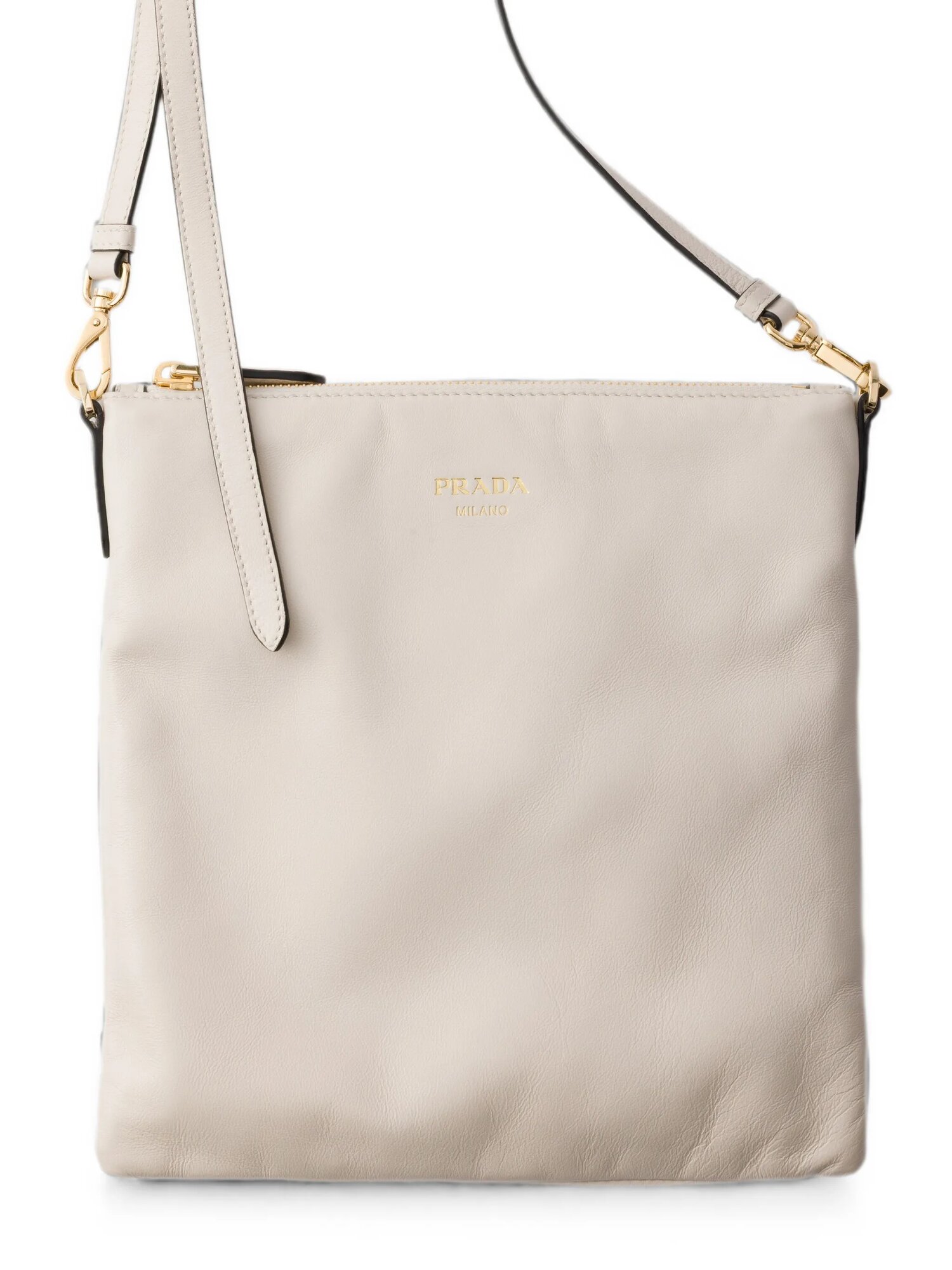 Сумка Prada Nappa leather mini shoulder bag, бежевый/белый — фото 1