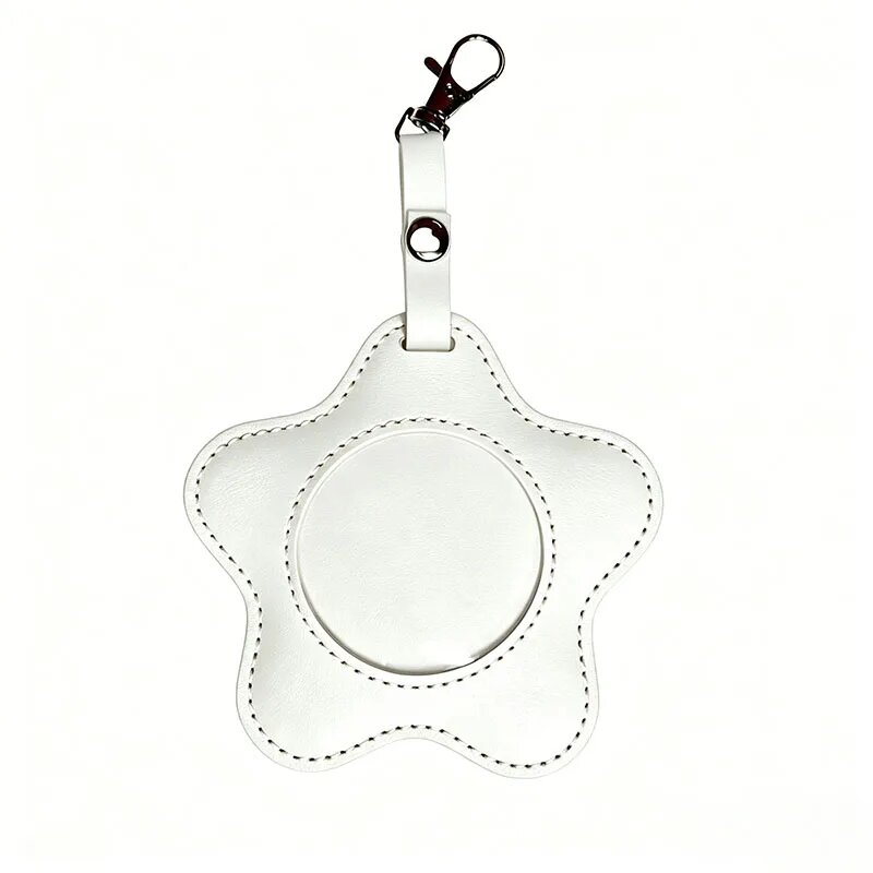 Чехол-держатель для значков Star Shape из искусственной кожи Серебряный, White