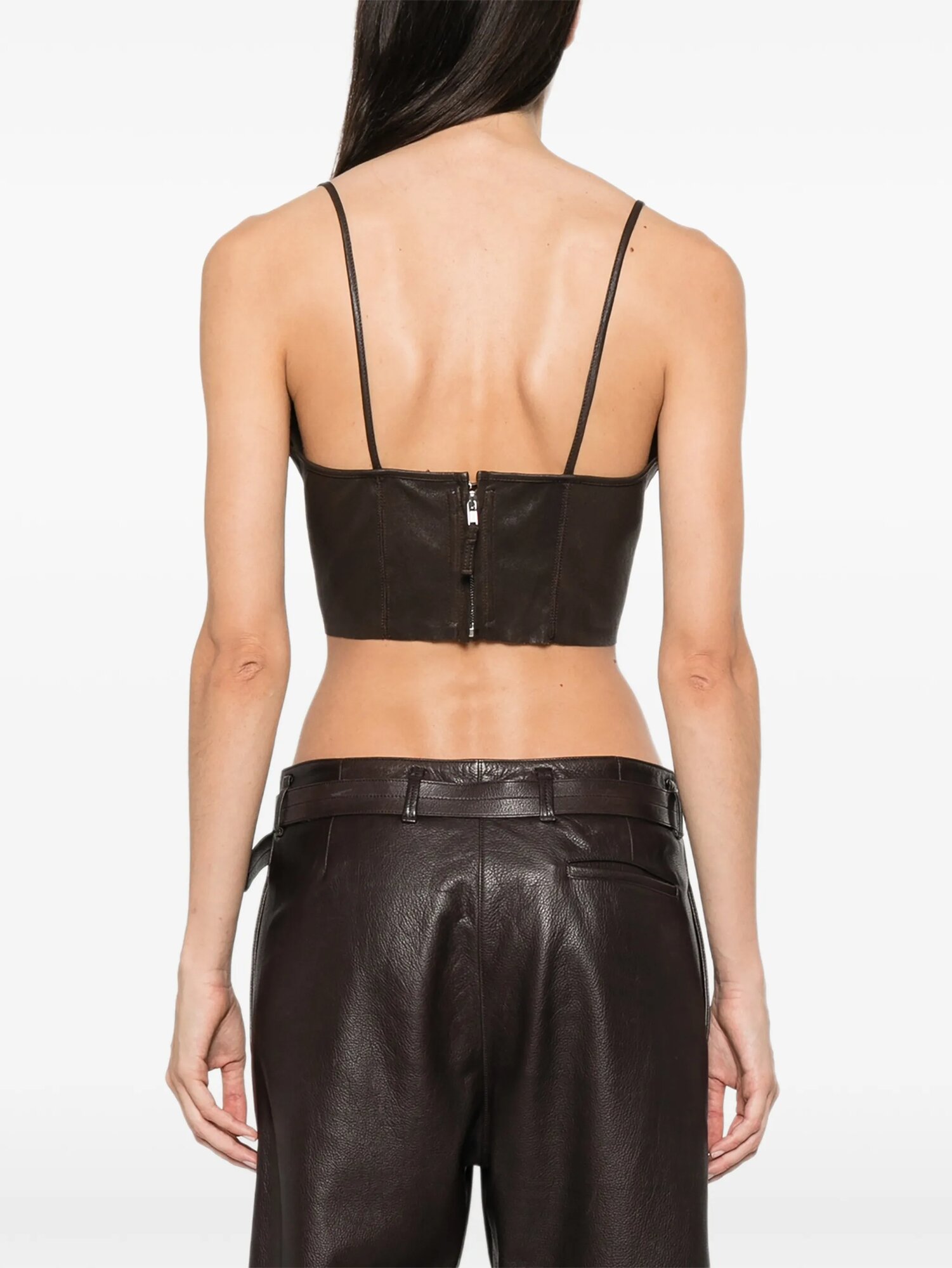 Топ Rick Owens Leather crop top, размер 42 — фото 1