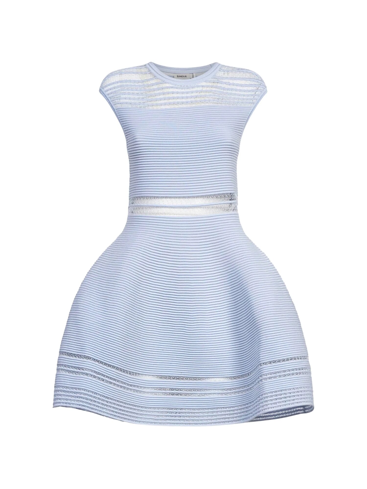 Платье Ribbed-knit mesh-panel mini dress