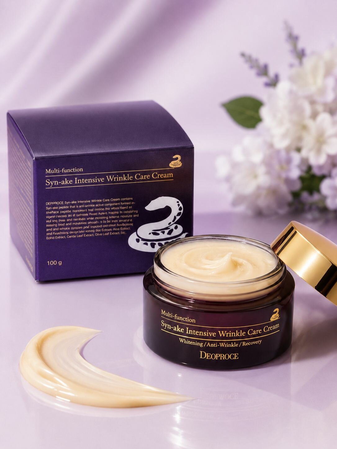 Крем для лица антивозрастной со змеиным пептидом от морщин Deoproce Syn-Ake Intensive Wrinkle Care Cream , 100 г
