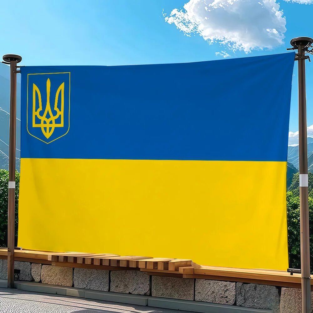 Флаг Украины, короткий плюш, 40x60см