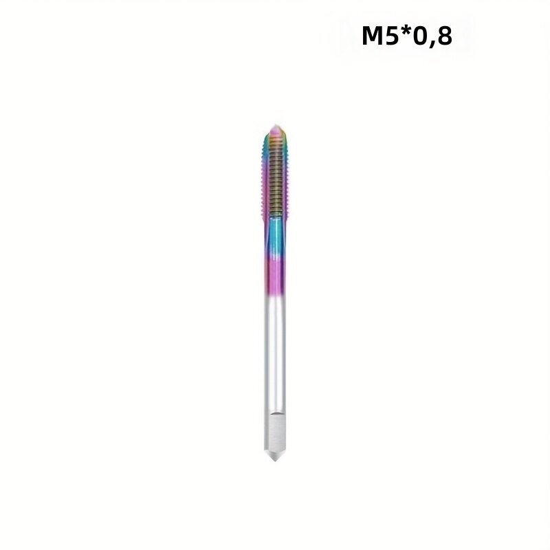 Метчик M5×0,8 с титановым покрытием, прямая канавка, для нарезания и восстановления резьбы, ручной и машинный