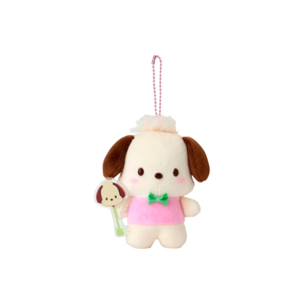 Sanrio x Fujiya Pochacco Mascot Stand No Chocolate Doll Plush Keychain 12 cm