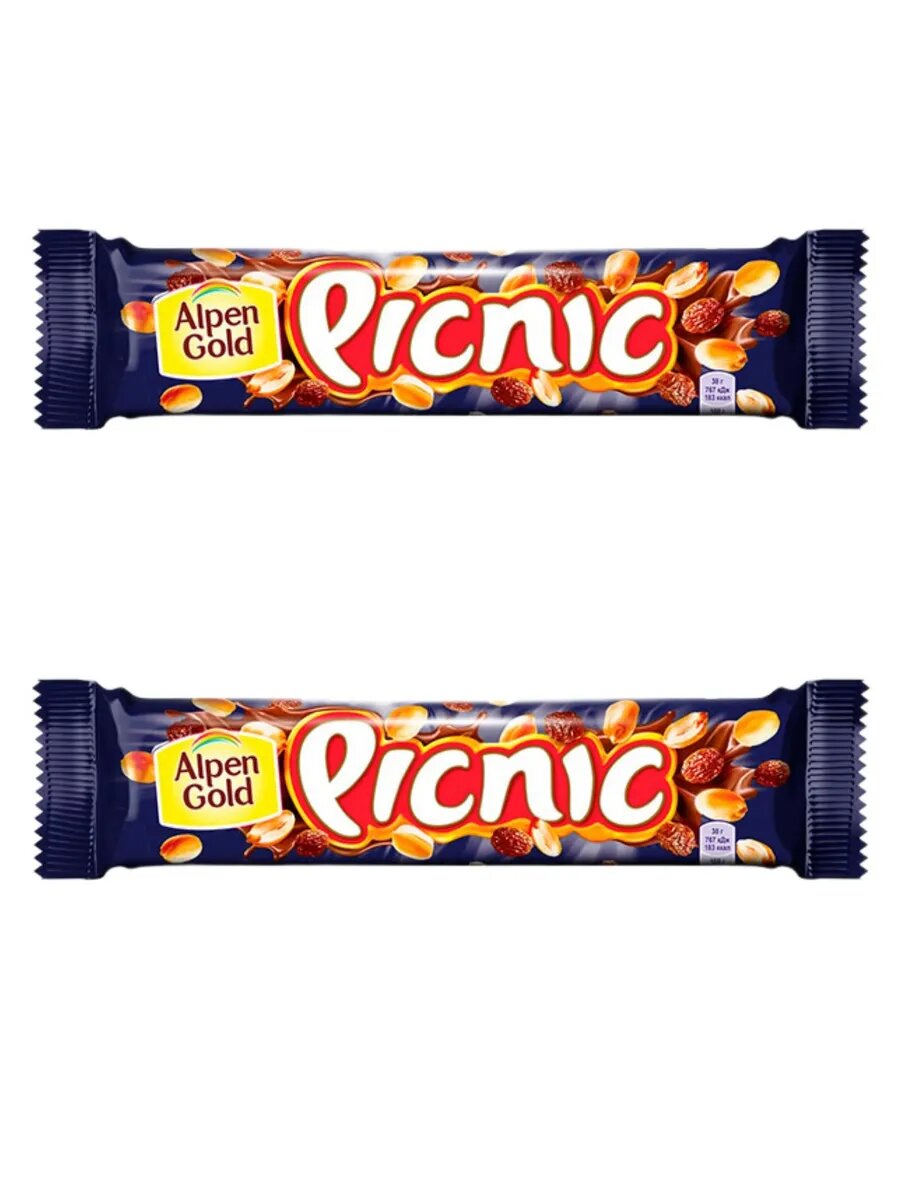 Big Picnic Шоколадный батончик арахис, 2 шт по 38 г