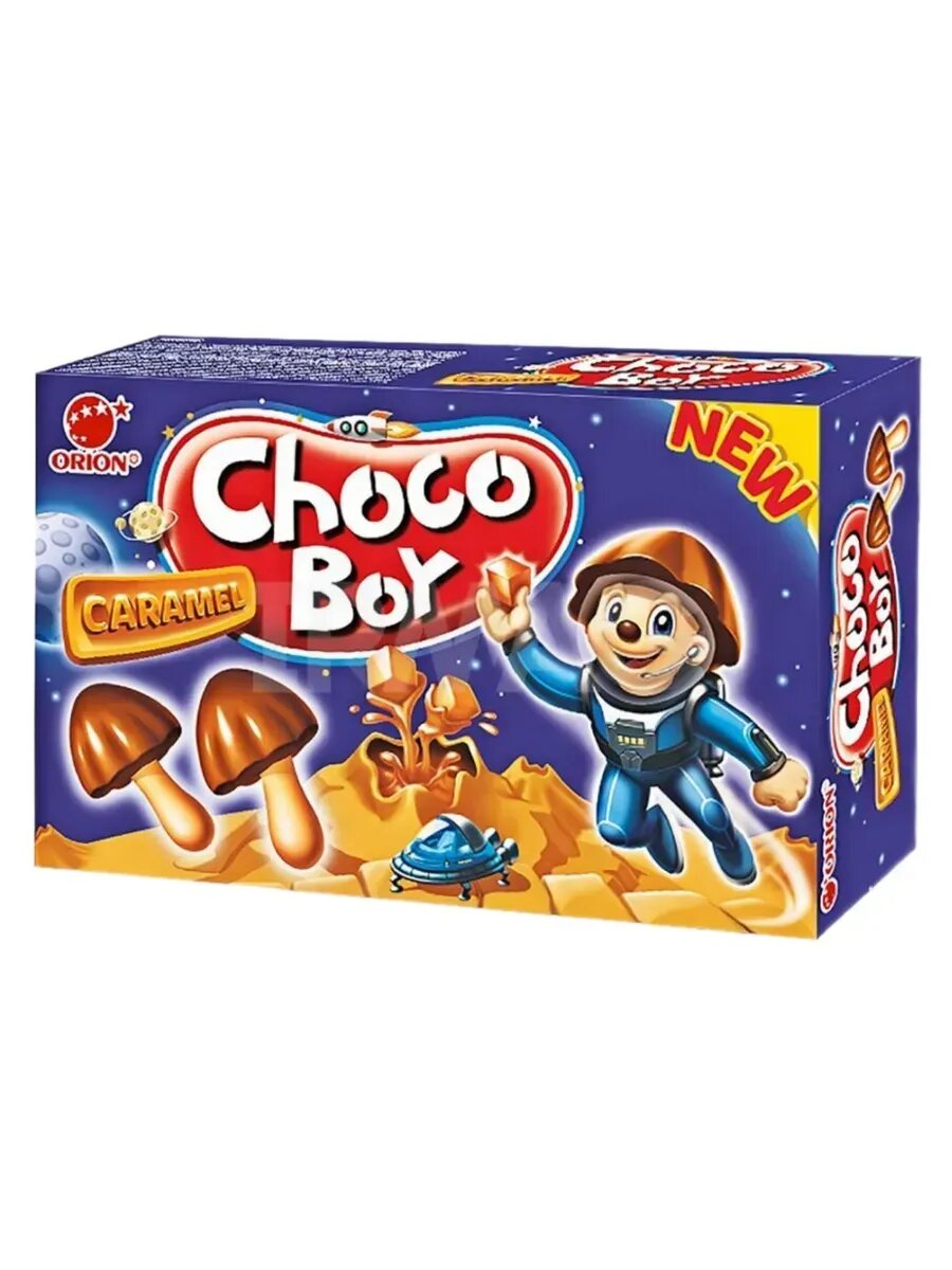 Choco Boy Печенье грибочки с карамелью, 45 г