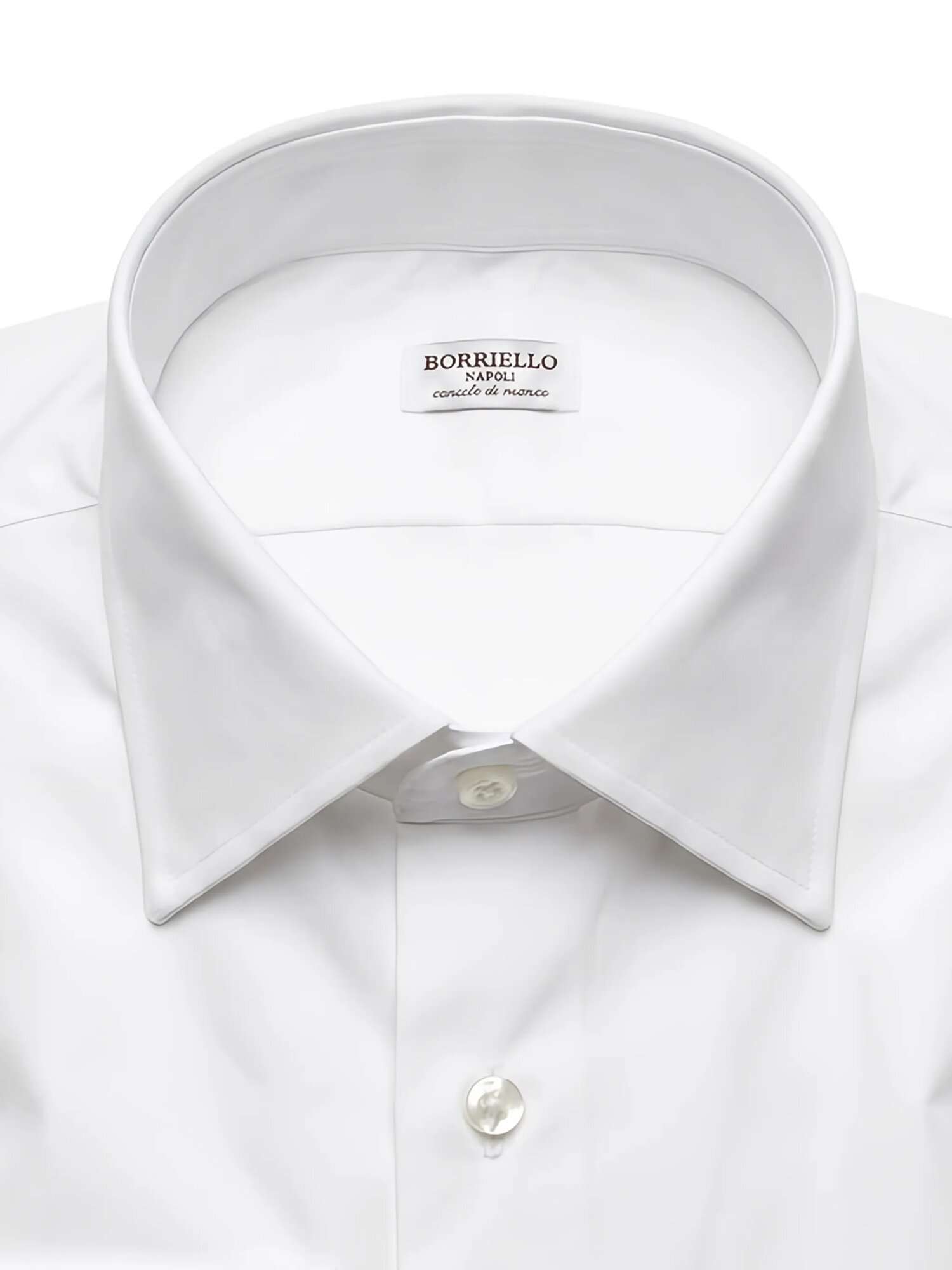Рубашка Borriello Napoli Button-down long-sleeve shirt, размер M, бежевый/белый — фото 1