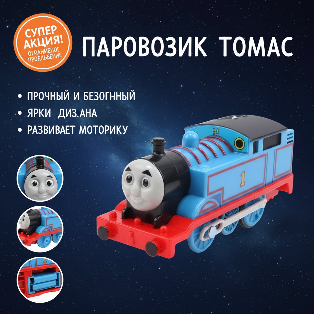 Развивающий паровозик со звуком и светом для раннего возраста игрушка