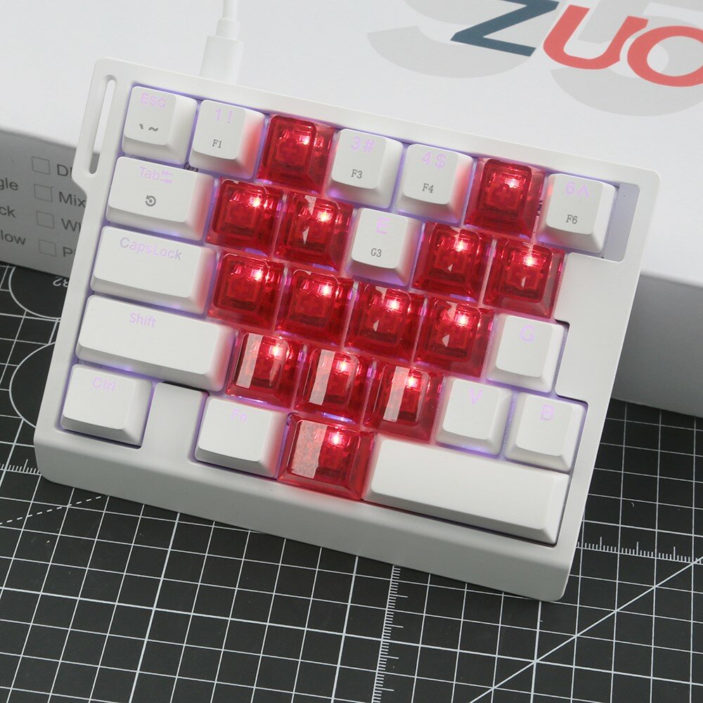 ZUOYA HE30 Одноручная игровая клавиатура с магнитными переключателями для Valorant, белая с сердечком