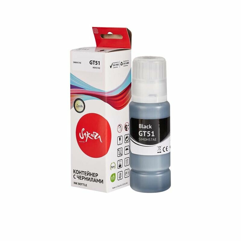 Чернила GT51 для HP Ink Tank 315, 410, 415, 115, 319, 419, 310 M0H57AE Sakura черные
