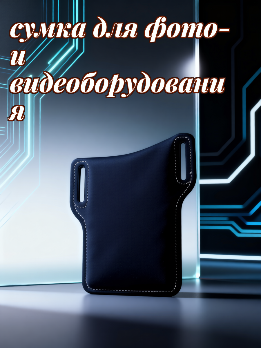 Сумка Для Телефона На Пояс Из Материала Премиум Класса Голубая 17X13 5X0 3Cm
