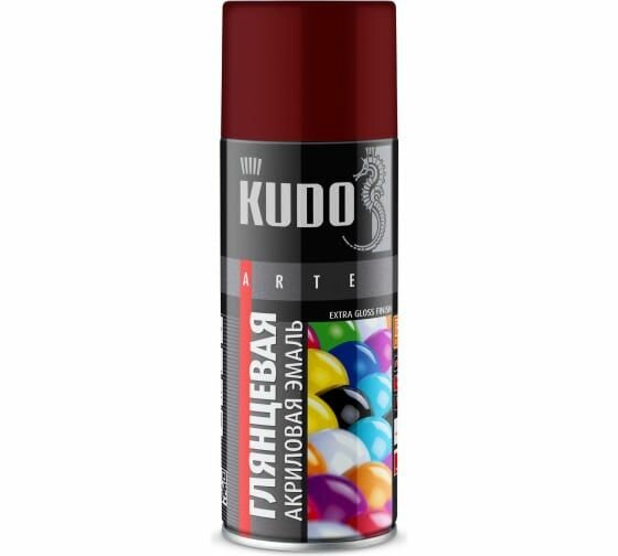 Краска аэрозоль акриловая RAL 3011 вишневая глянцевая 520 МЛ KUDO