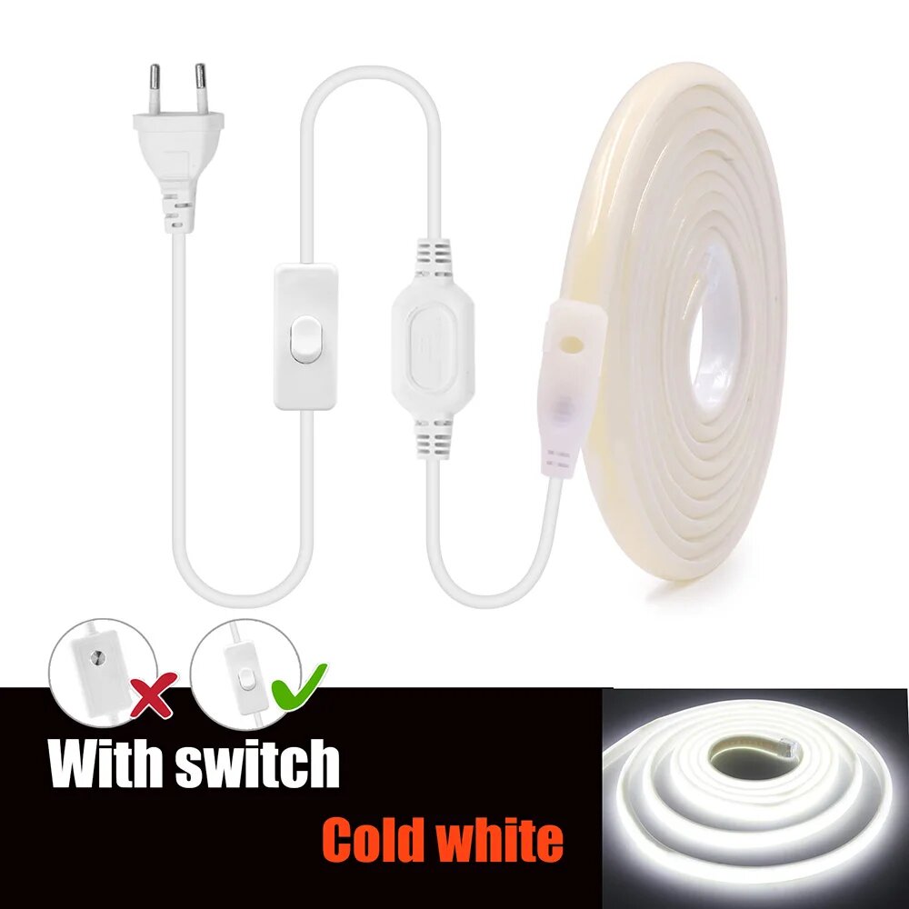 GAHADA Димируемая светодиодная лента 220В 288 светодиодов With Switch Cold, 1m