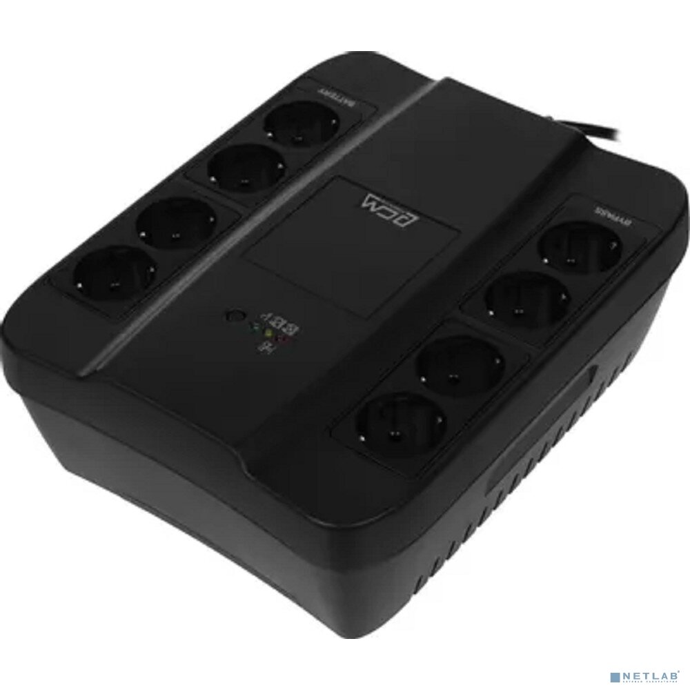PowerCom Spider SPD-650N ИБП {OffLine, 650VA/390W, Tower, 8xEURO: 4 с резервным питанием, 4 с фильтрацией} (332714)