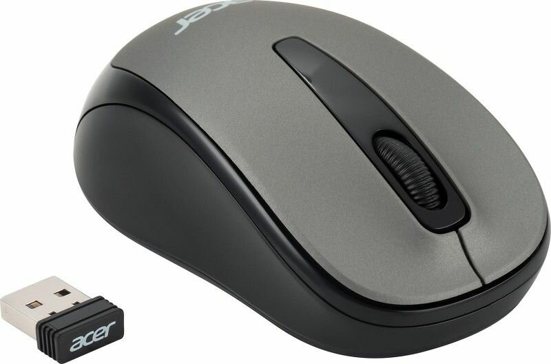 Мышь компьютерная Acer , черный, серый 1000 DPI беспроводная ZL. MCEEE.01H