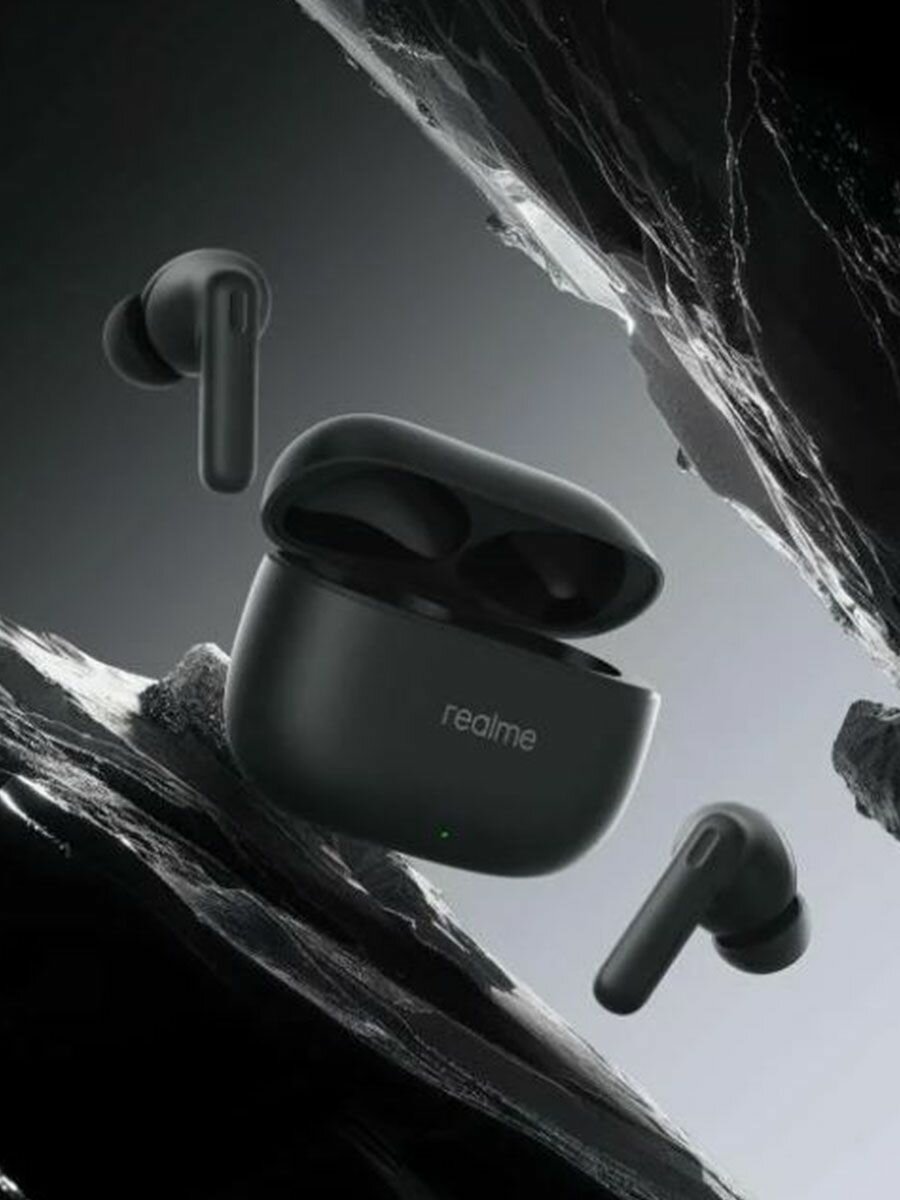 Realme наушники беспроводные Bluetooth Buds T310 (RMA2303) с микрофоном и активным шумоподавлением ANC, черный