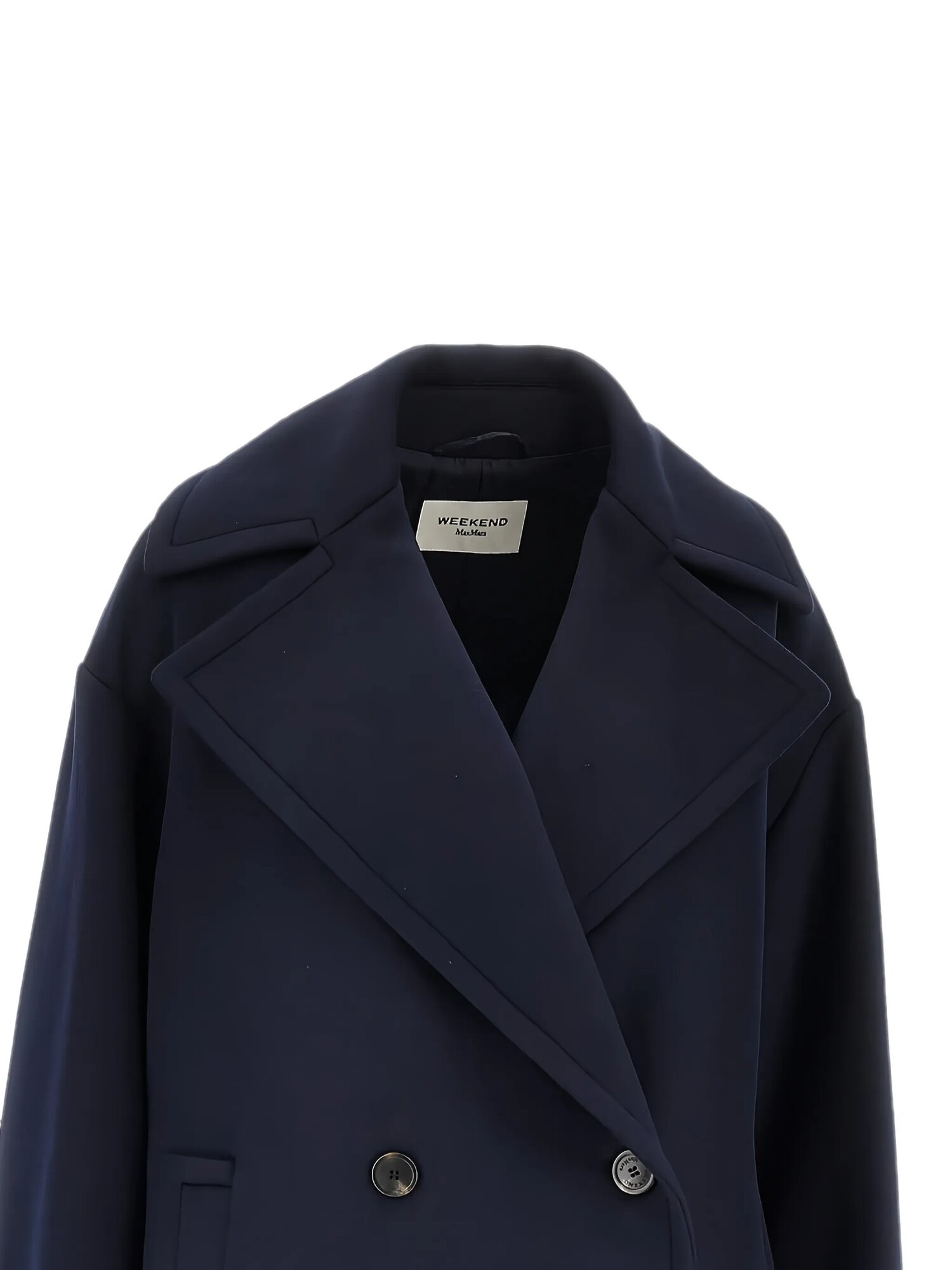 Пальто WEEKEND Double-sided wool double-breasted pea coat - navy, размер 40 — фото 1