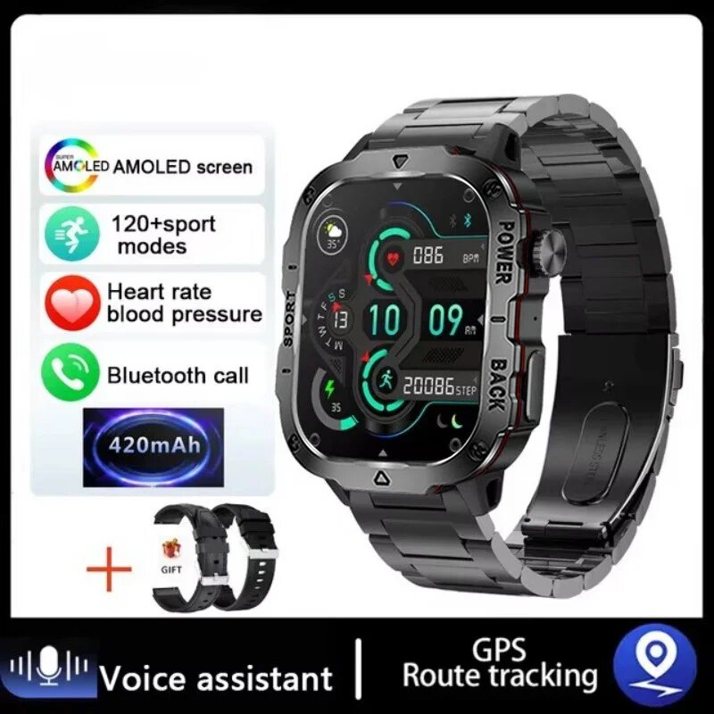 Умные часы COTAUL черные, GPS, 120+ спортов