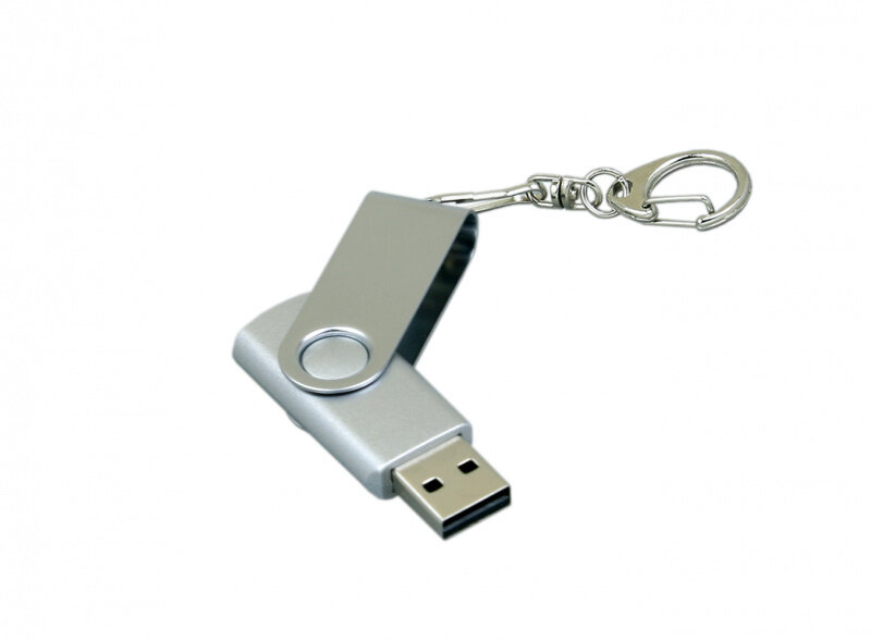 Флешка для нанесения Квебек (32 Гб / GB USB 3.0 Серебро/Silver 030 Twist пластик - металл PL134)