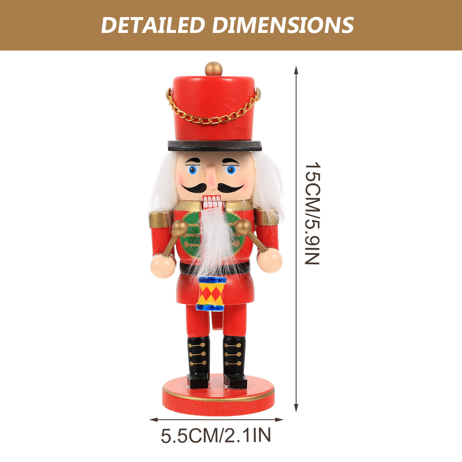 Деревянная Фигурка Орехокрушитель Для Елки И Декора Дома 15X5.5X5.5Cm