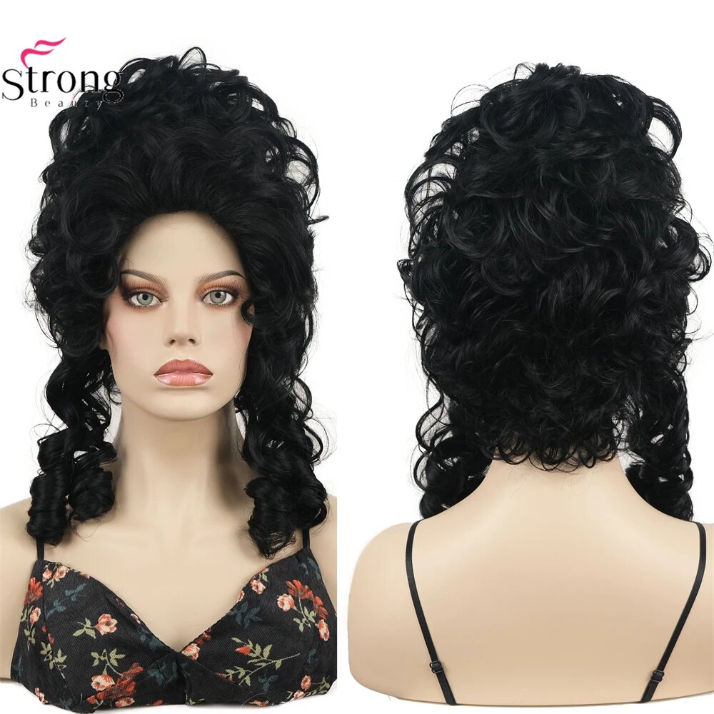 Черный парик с кудрями StrongBeauty