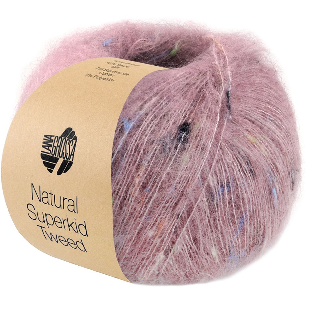 Пряжа для вязания Lana Grossa Natural Superkid Tweed (621 Розовый/Rose) 2 мотка 25 г/215 м
