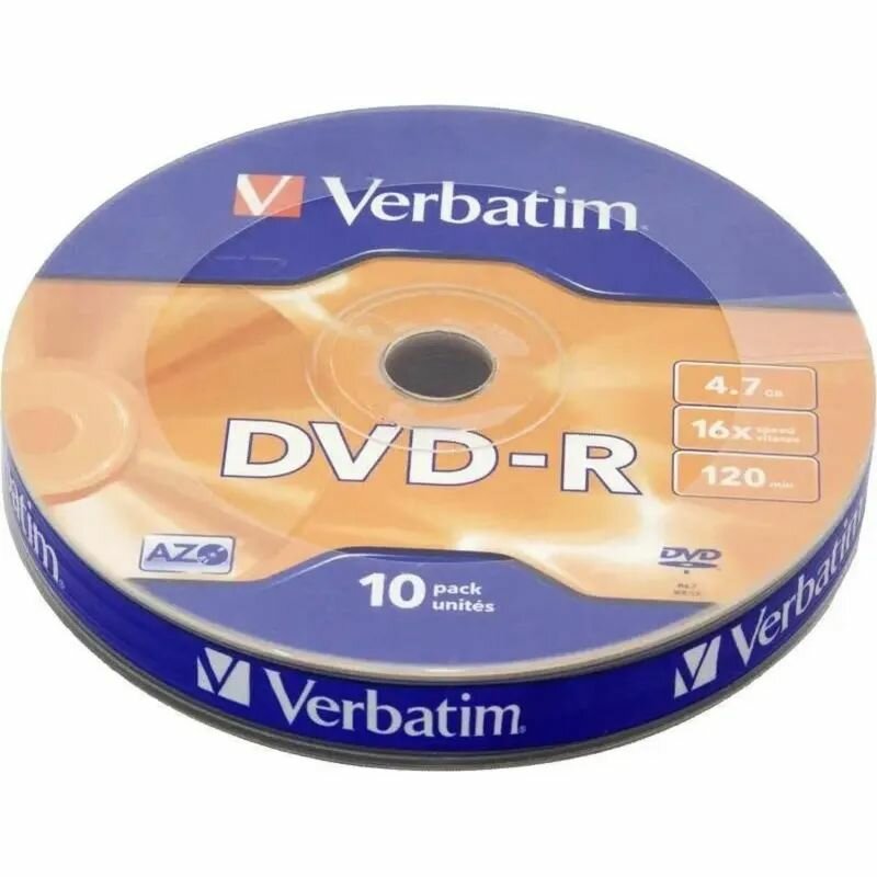 Носители информации Verbatim DVD-R, 4,7 Gb, 16х, bulk, 120 мм