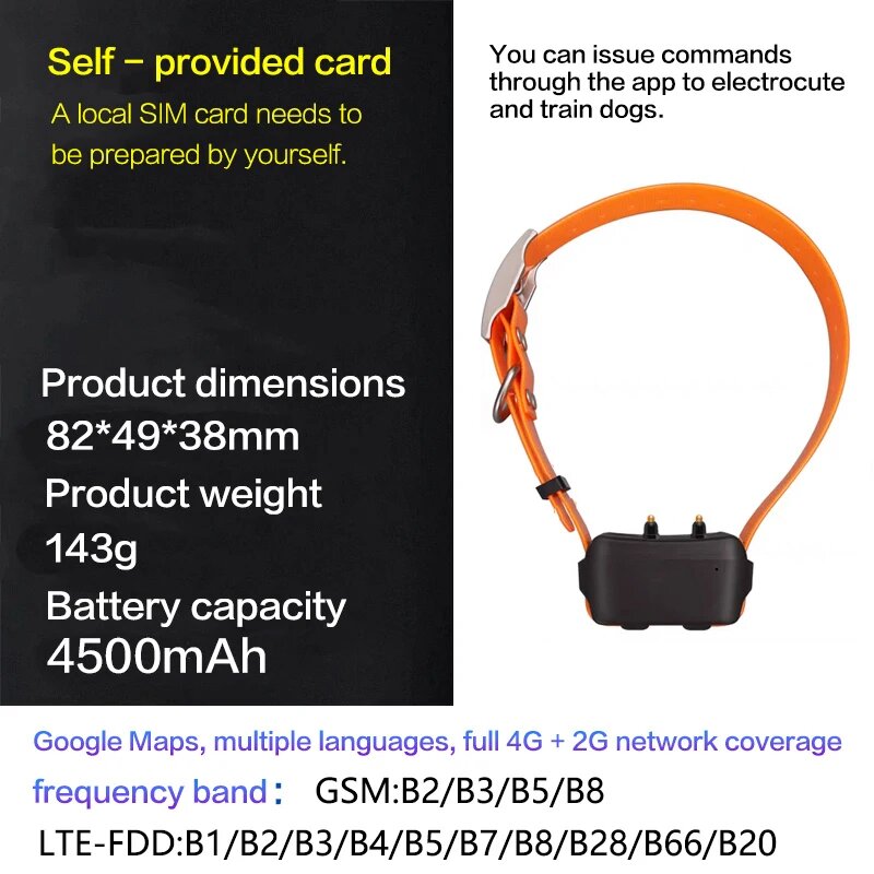 GPS-трекер для охотничьих собак, устройство для дрессировки собак, дистанционное управление, просмотр через приложение, бесплатно, водонепроницаемый 4500Ma Hound Gps