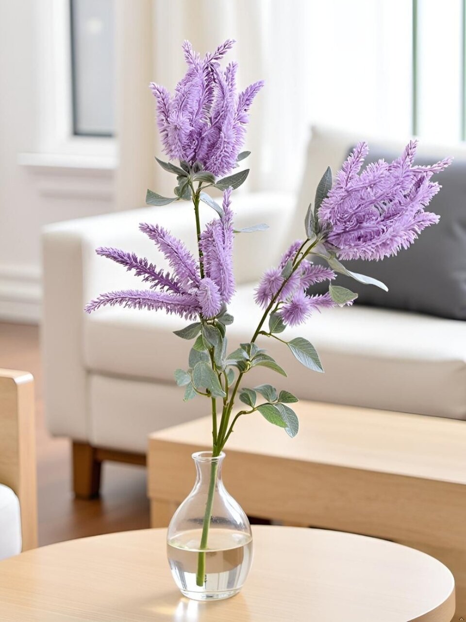 Искусственная лаванда 85 см, сиреневая, стиль прованс, Китай