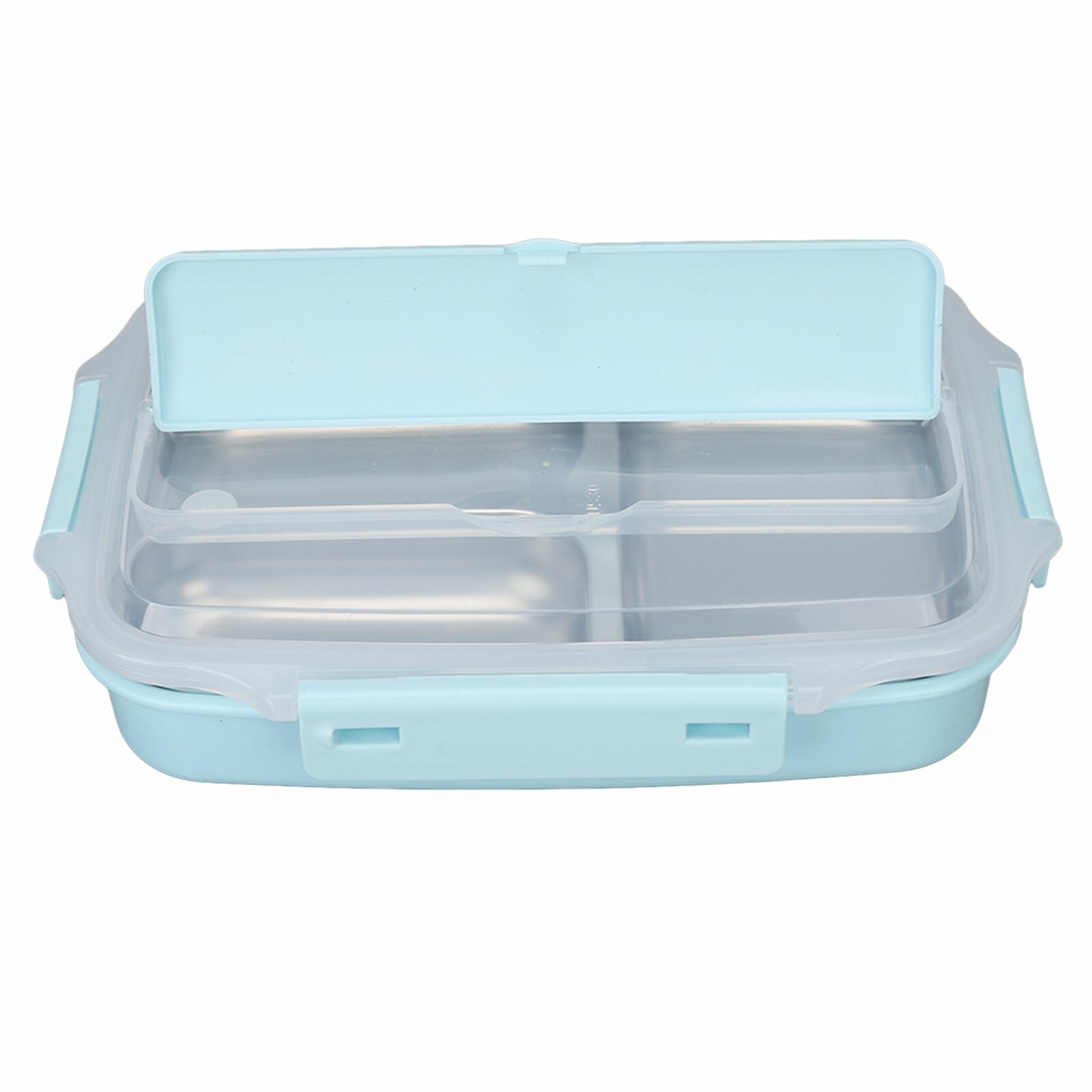 Ланч-бокс Bento с термоизоляцией, 3 сетки, герметичный, из нержавеющей стали 304, ланч-бокс Bento для студентов, школы, офиса, небесно-голубой