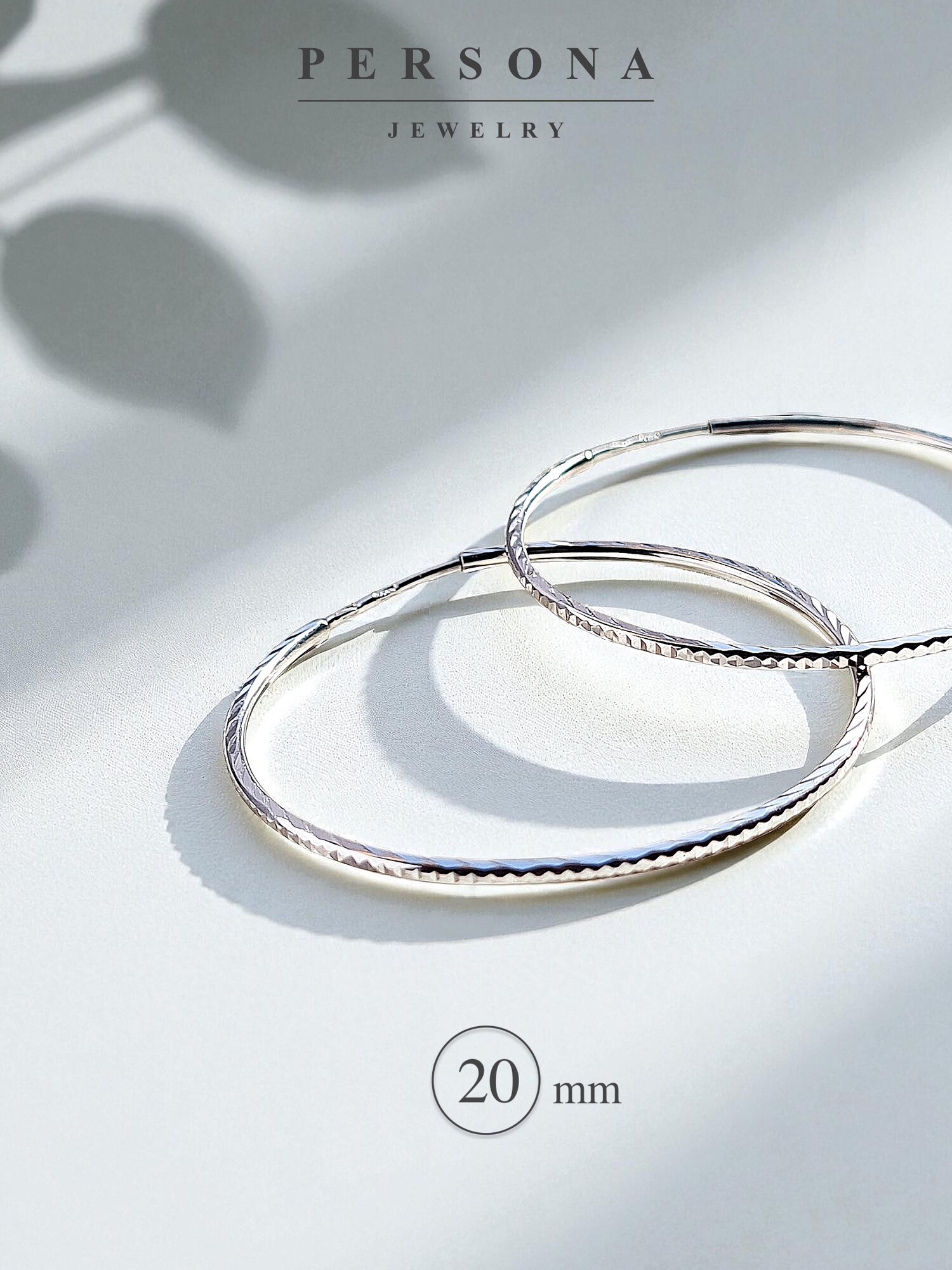 Серьги конго ПЕРСОНА, серебро, 925 проба, родирование