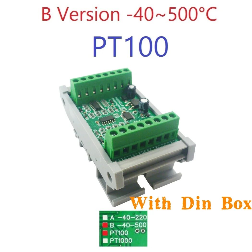 PT100 терморезистор, версия B, -40~500°C, с Din Box