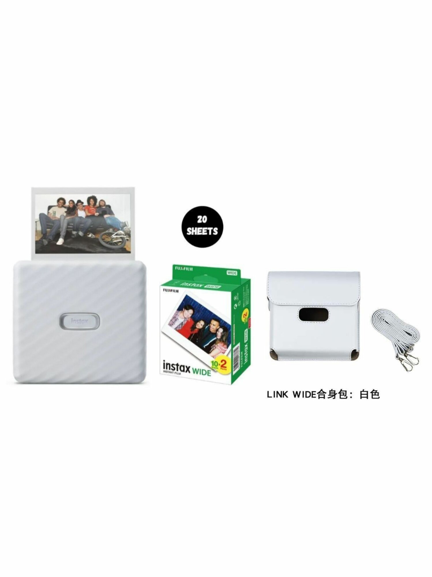 Фотопринтер Fujifilm Instax Link Wide Ash White
