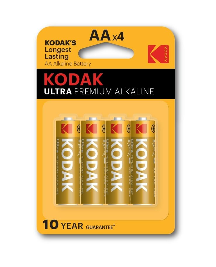Батарейки KODAK "Ultra Digital", алкалиновые, AA, LR06, 1.5V, блистер, 4 шт
