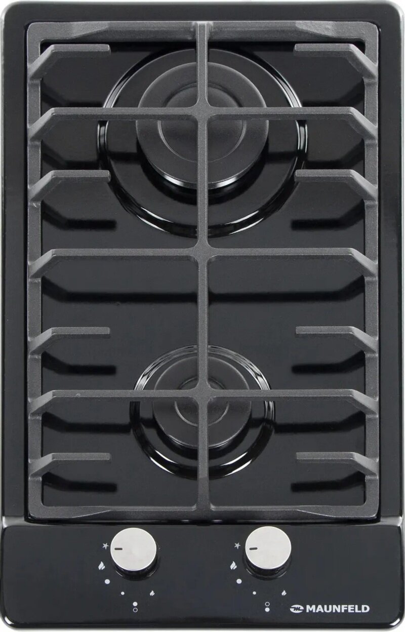 Газовая варочная панель MAUNFELD EGHE.32.6CB/G, 2 конфорки, эмалированная сталь, черный