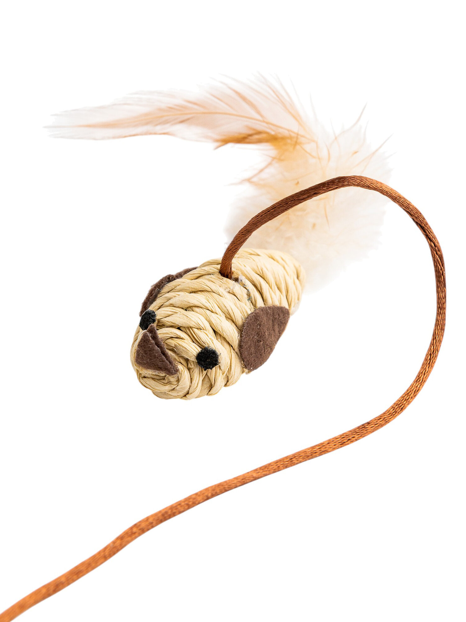 Игрушка для кошек дразнилка-удочка Japan Premium Pet из натурального хлопка и перьев в форме птички