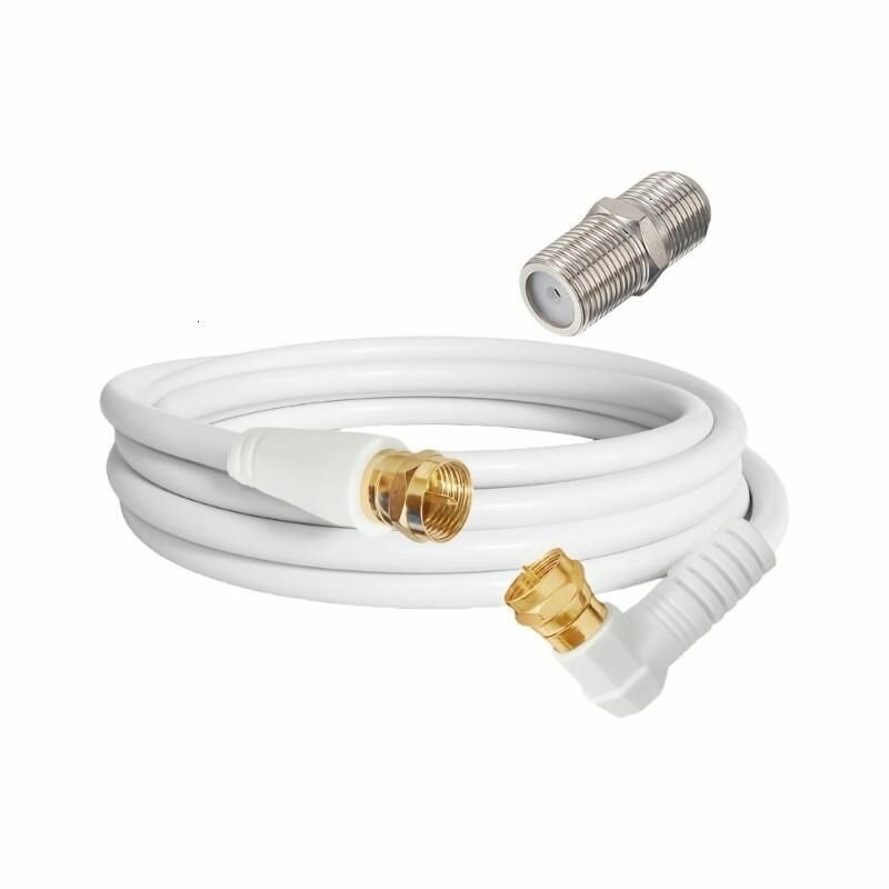 Позолоченный соединительный радиочастотный кабель F-type RG59U с разъемом типа "папа-папа" коаксиальный гнездом F-прямая головка и колено длиной 1,8 м