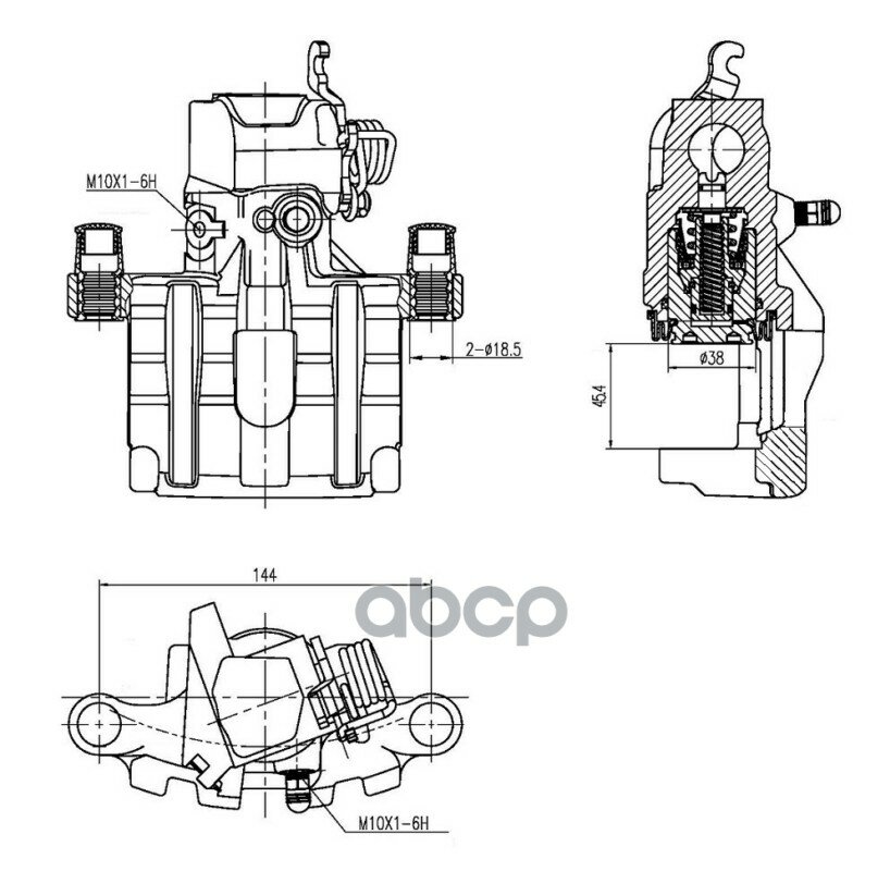 Суппорт тормозной задн. R NISSAN Primera(P12) 2002-> (диск 10мм, поршень 38мм) S&K арт. SKCI2096