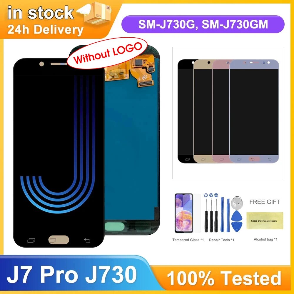 Экран дисплея для Samsung Galaxy J7 Pro J730 J730F J730G, ЖК-дисплей, сенсорный экран, Black