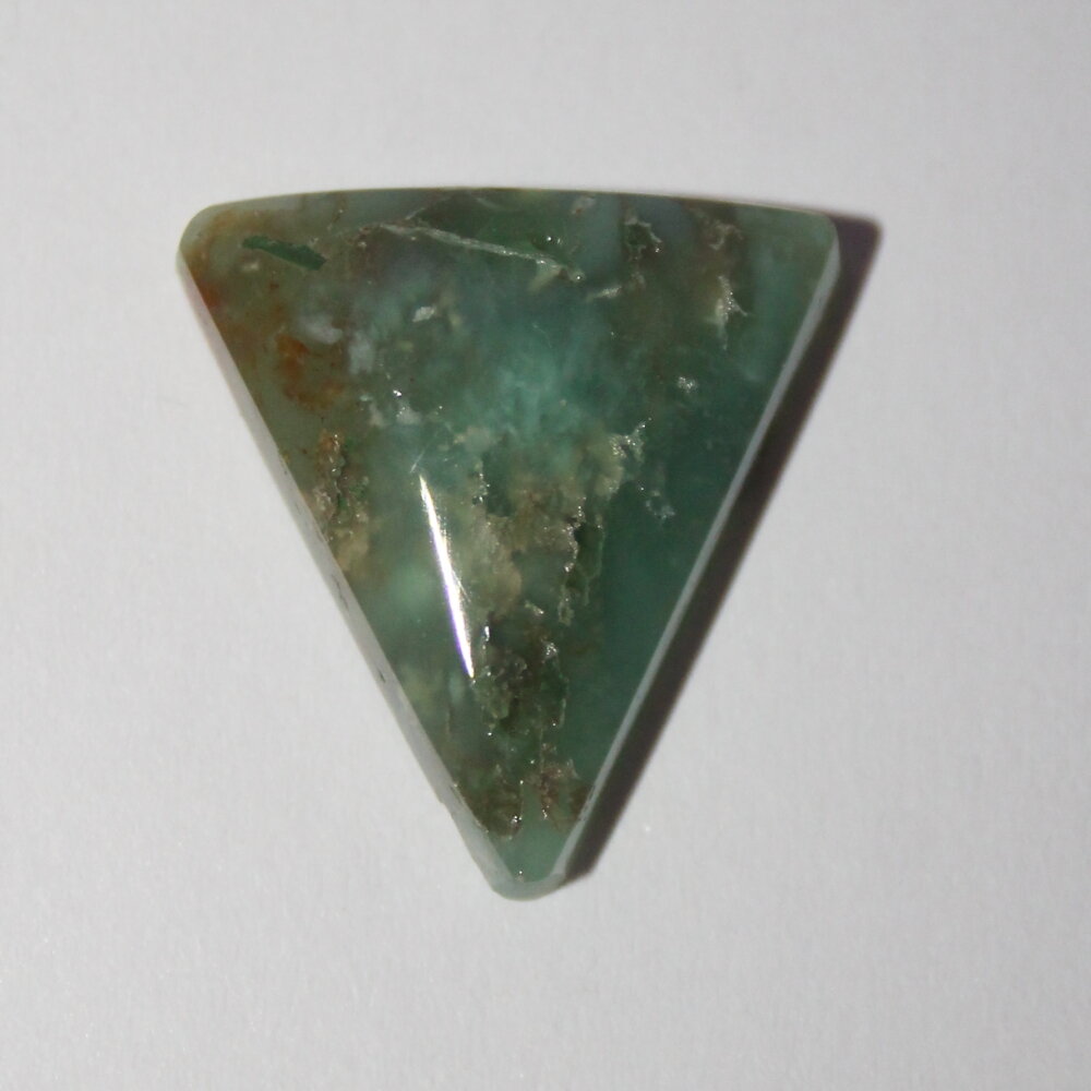 Кабошон Хризопраз, ювелирная вставка, 20х18х3 мм, Казахстан, "True Stones"