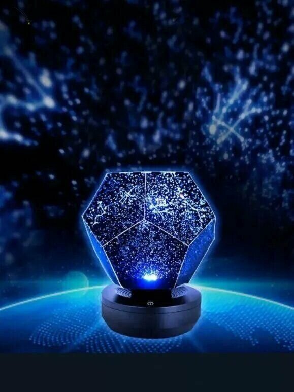 Ночник проектор звездного неба E-SHOW, детский ночник звездного неба, Триколор-DING