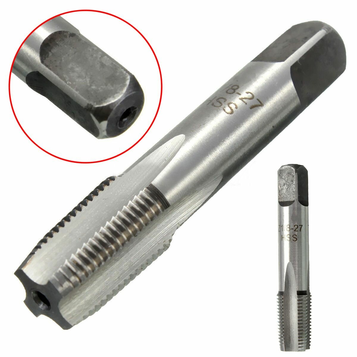 Метчик с Конической Резьбой 1/8 - 27 из Быстрорежущей Стали 1/8 " - 27 NPT для Ремонтных Работ