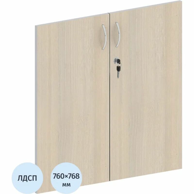 Двери Easy ЛДСП замок (2шт.) 908854 св. дуб/серый В760
