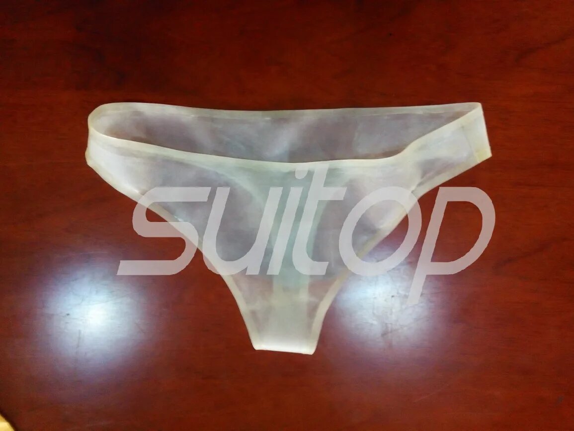 Женские резиновые трусики, латексные Т-образные Трусики танга, стринги в прозрачном зеленом цвете Белый, S, Trasparent