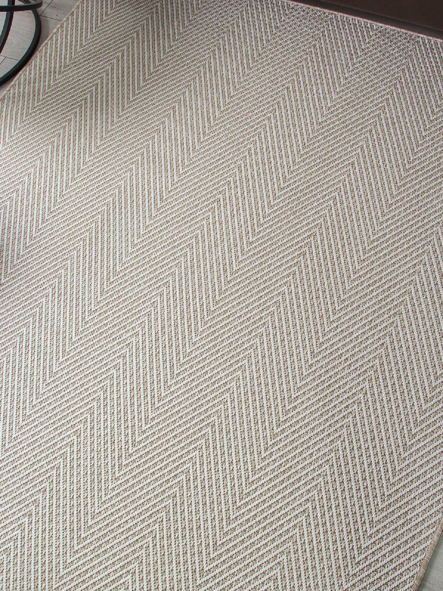 Ковер циновка на пол на кухню в гостиную 160х230 см бежевый современный безворсовый 396438 KoverVDom